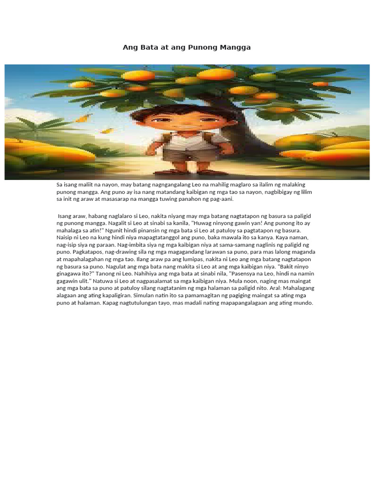 Ang Bata at Ang Punong Mangga | PDF