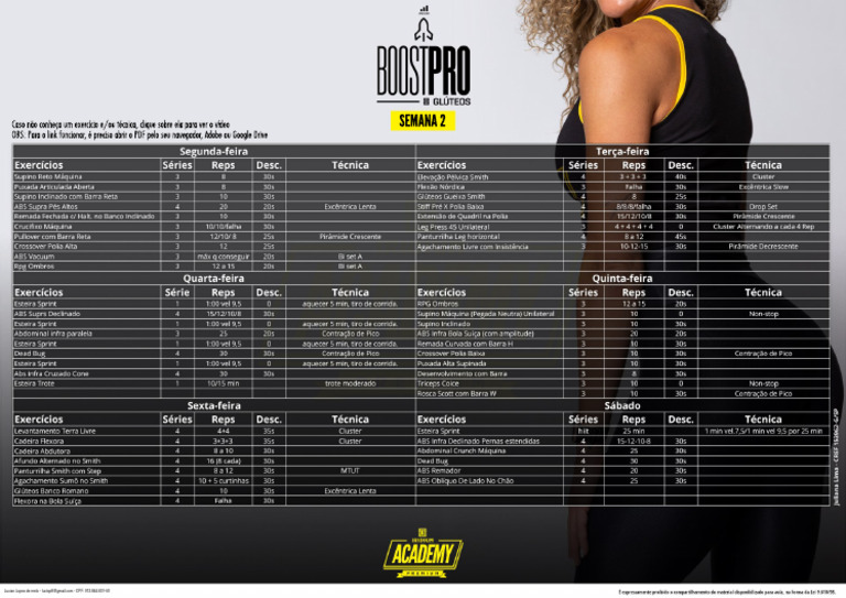Planilha BoostPROGlúteos Semana2 | PDF
