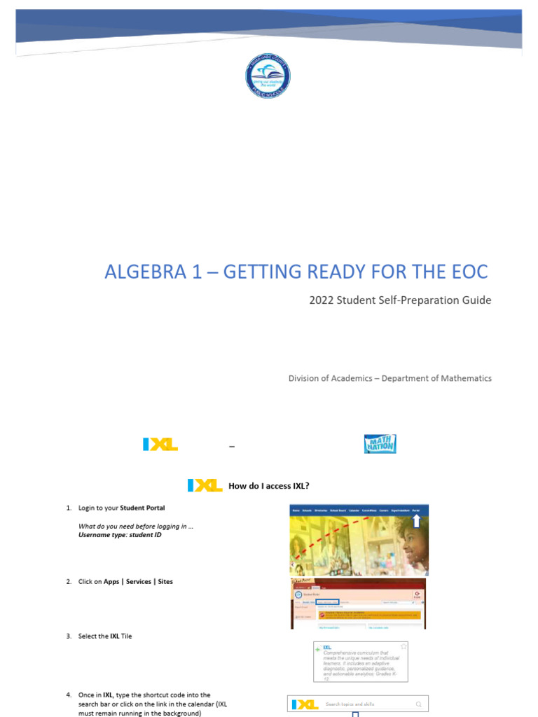 Algebra 1 EOC Prep Guide | PDF | Quadratic Equation | Factorization