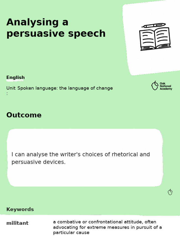 Analysing A Persuasive Speech | PDF | Rhetoric | Metaphor