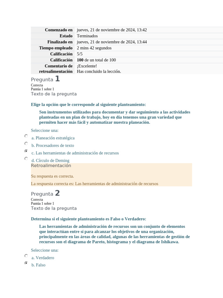 CUESTIONARIO.LECTURA DE CONTROL_HTAS PARA LA GESTION DE LA PRACT. PROF | PDF