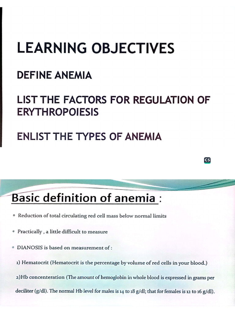Pathology RBC Disorders ( Anemia ) | PDF