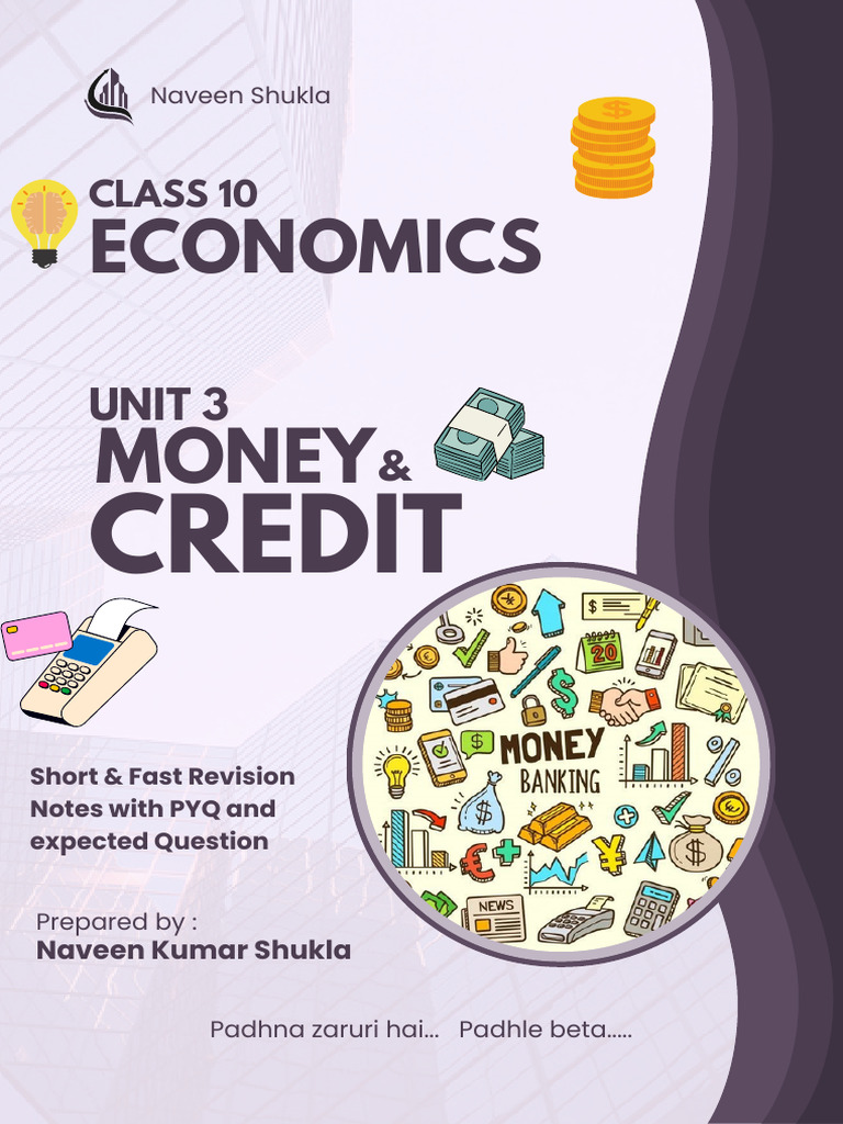 Economics of Money: Class 10 Revision Notes | PDF | Money | Loans