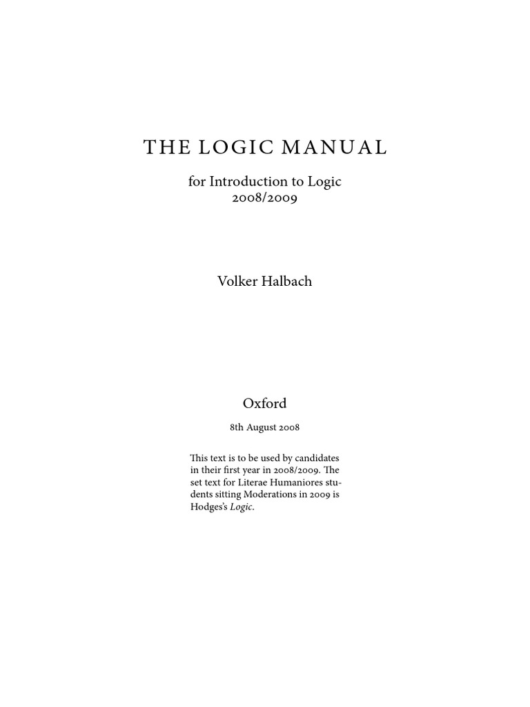 Introduction to Logic Manual | PDF | Argument | Logic