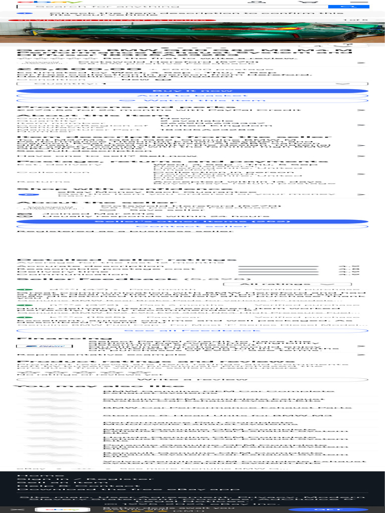 Genuine BMW G80 G82 M3 M4 M Performance Exhaust S | PDF | Automotive Industry | Motor Vehicle