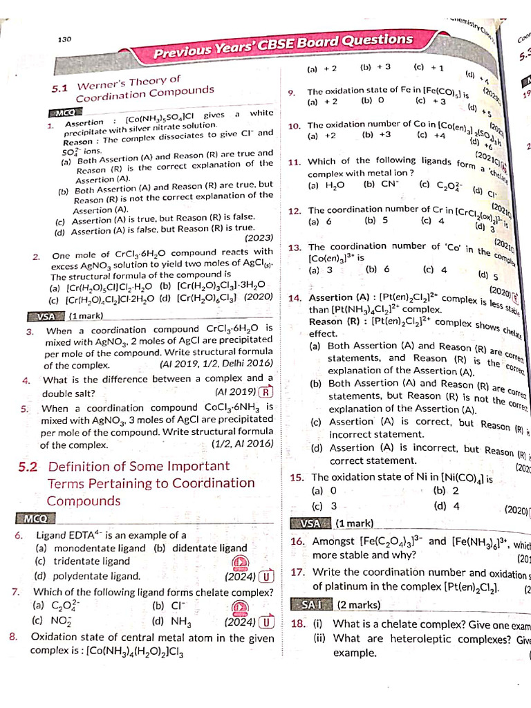 Chemistry Pyqs | PDF