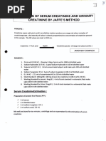 Determination of Serum Creatinine (Jaffe Method) | PDF | Creatinine ...