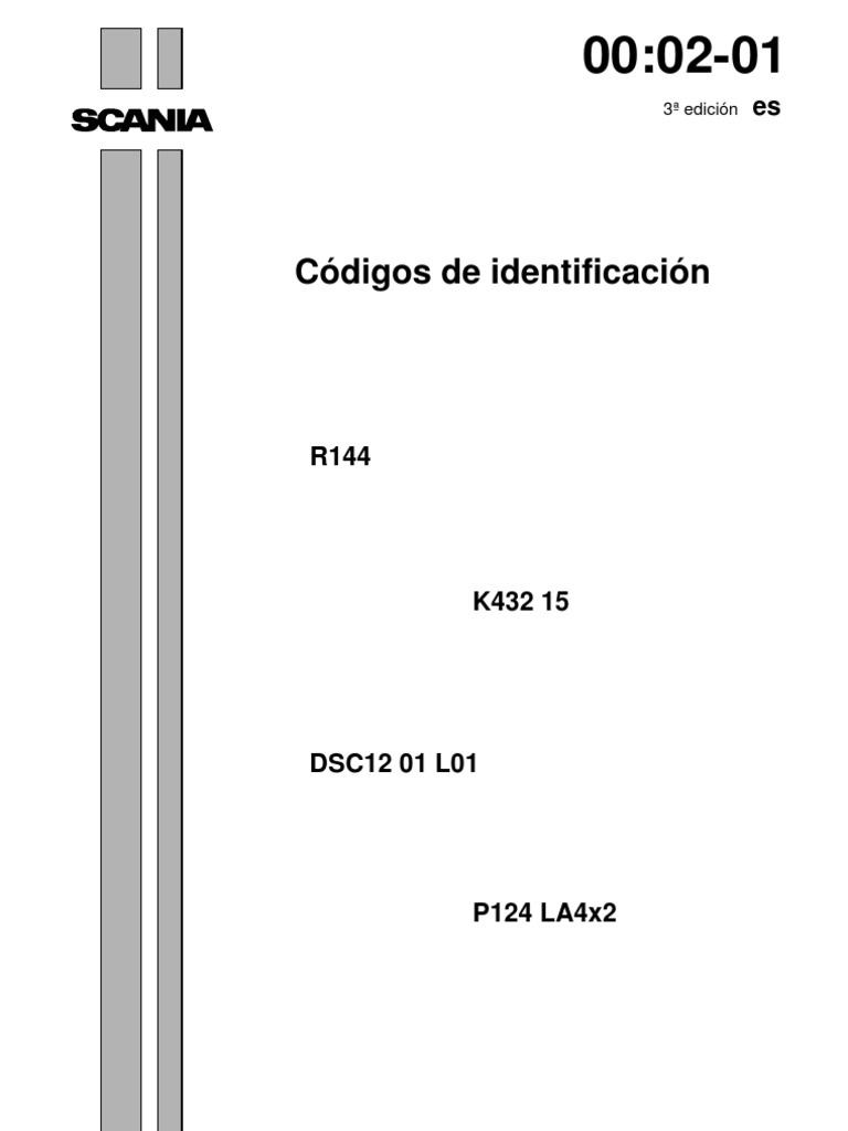 Scania - Codigos de Identificacion | PDF | Eje | Camión