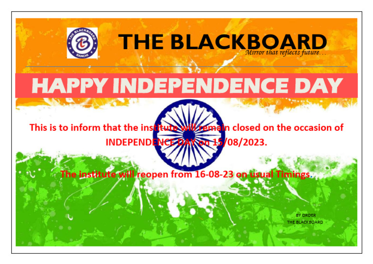 Independence Day Closure Notice | PDF