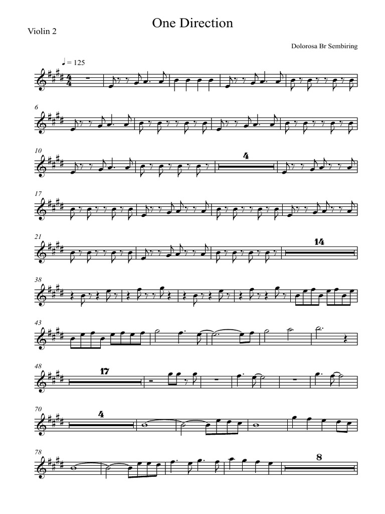 One Direction - Violin 2 | PDF