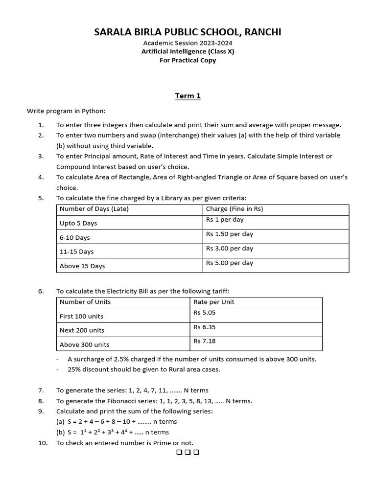 AI Practical Ques 2023-24 | PDF