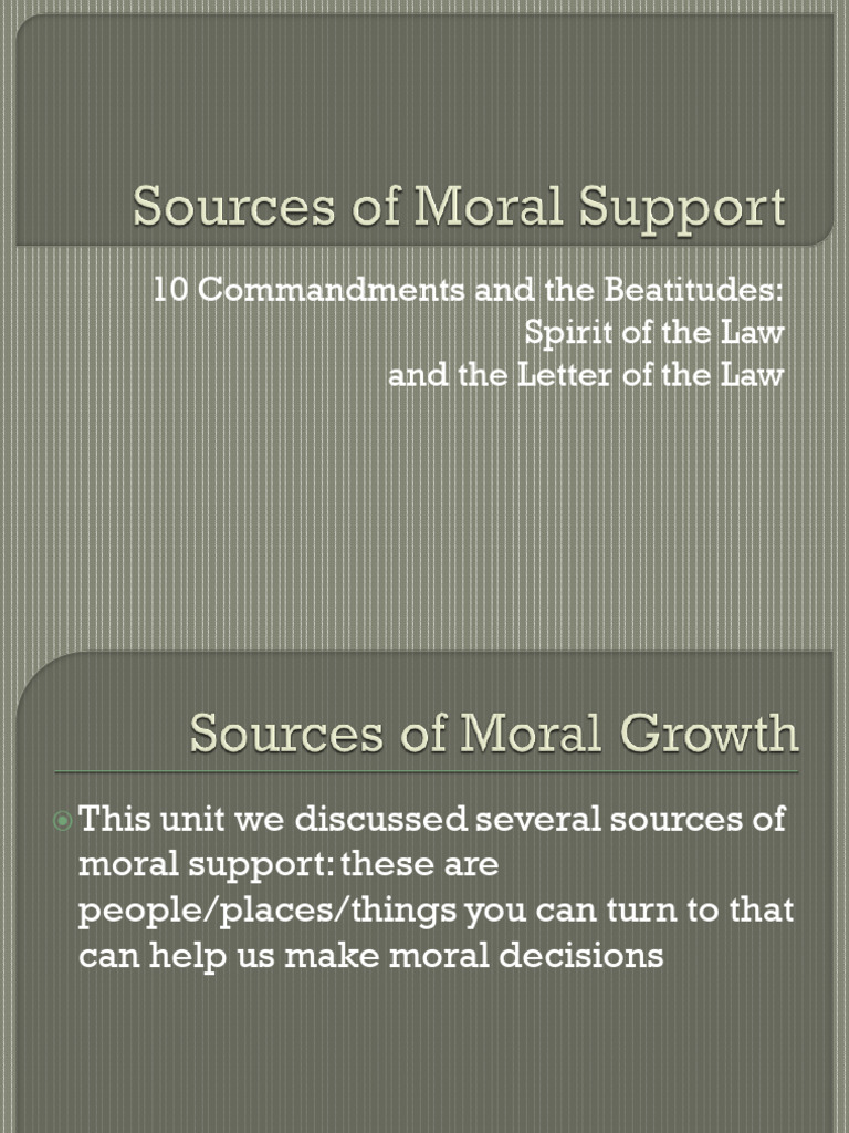 Lesson 5 Sources of MOral Support | PDF | Beatitudes | Ten Commandments