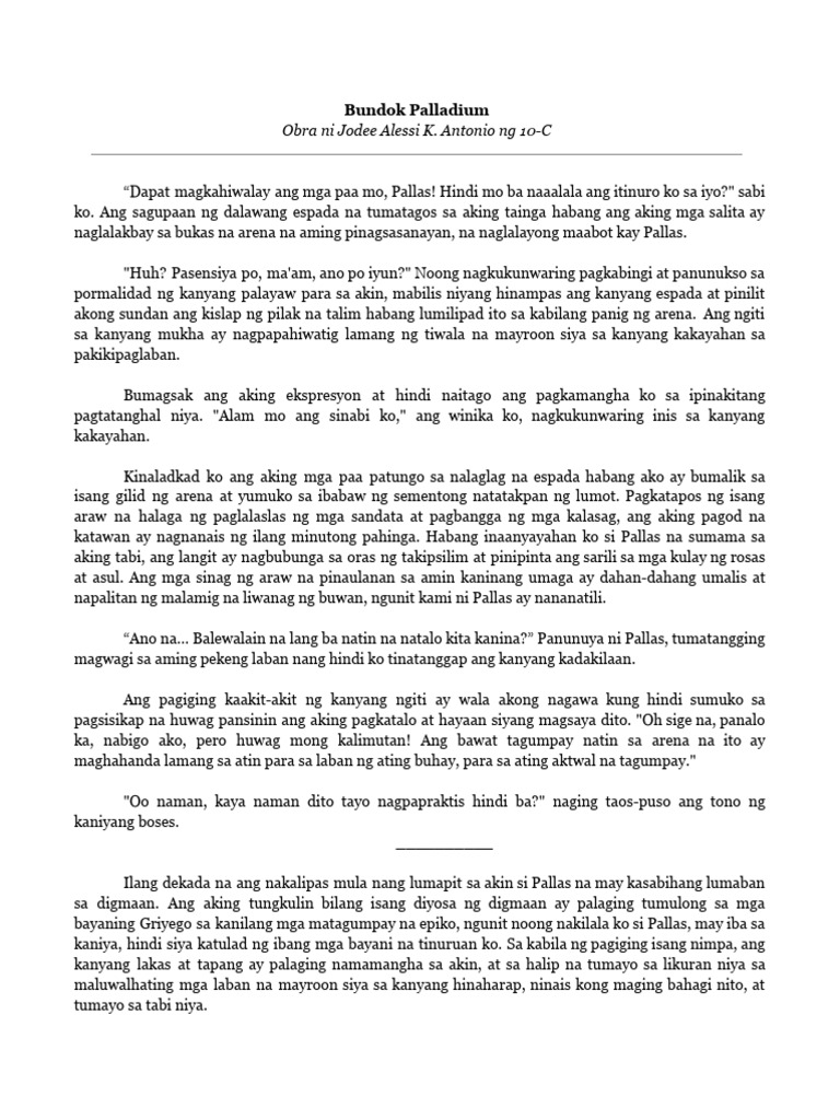 Bundok Palladium Obra Ni Antonio | PDF