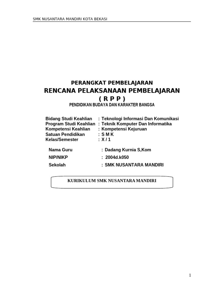RPP TKJ - Final | PDF