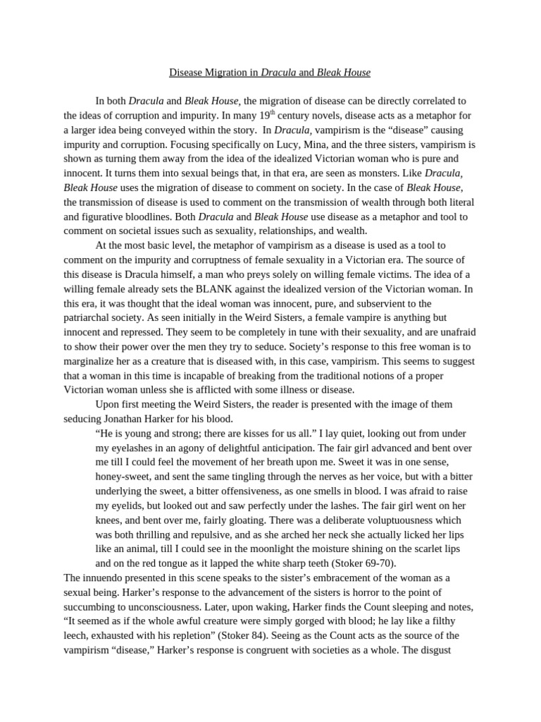 Writing Sample #1 - College Research Paper | PDF | Mina Harker | Dracula