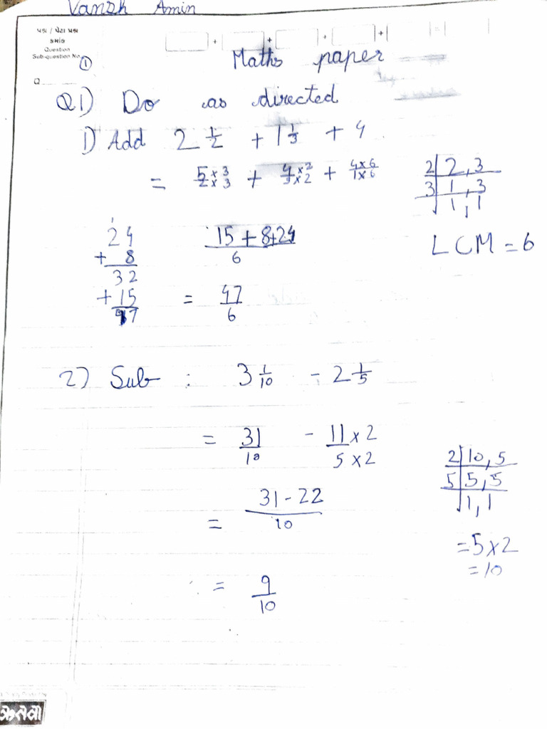 Maths Paper Sum Solution | PDF
