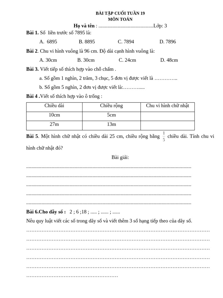 Bai Tap Cuoi Tuan 19 | PDF