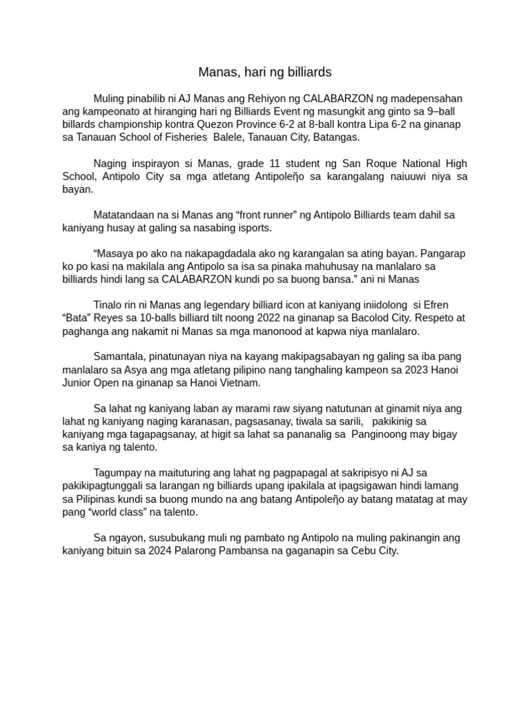 Manas Balita Edited | PDF