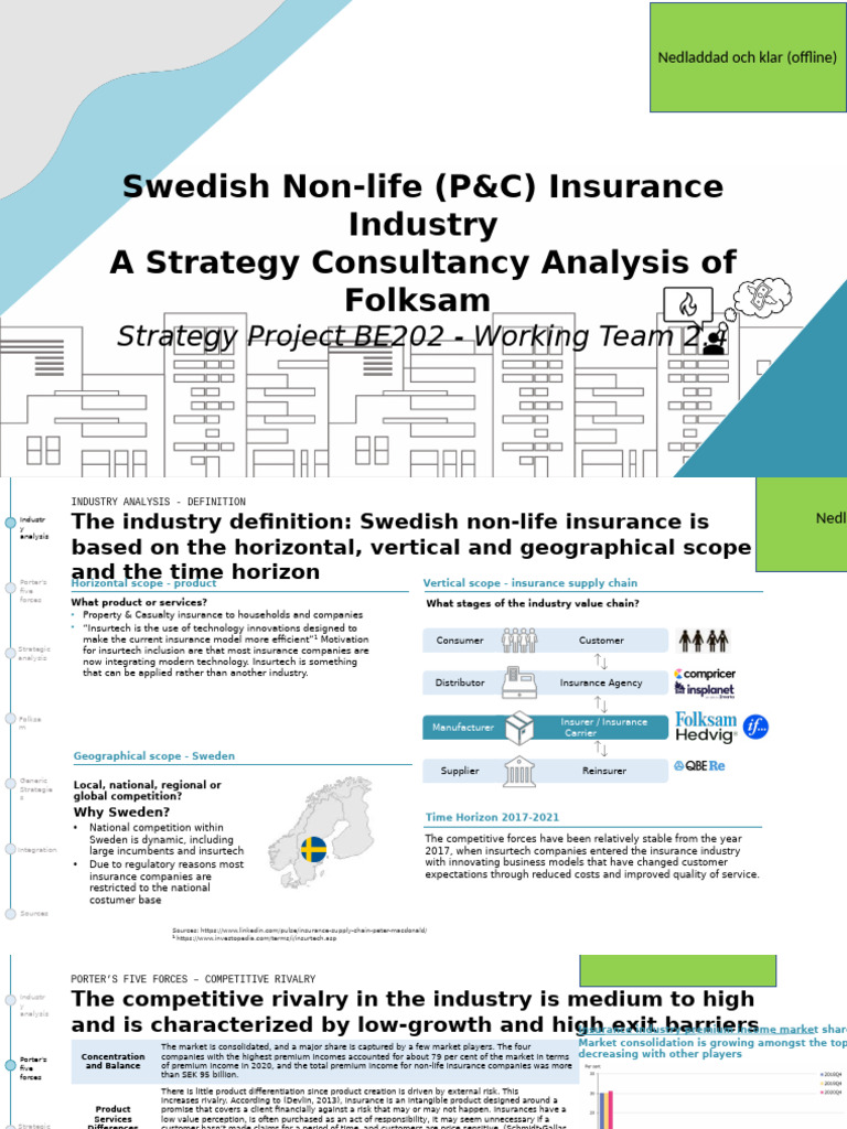 Swedish P&C Insurance Analysis | PDF | Insurance | Reinsurance