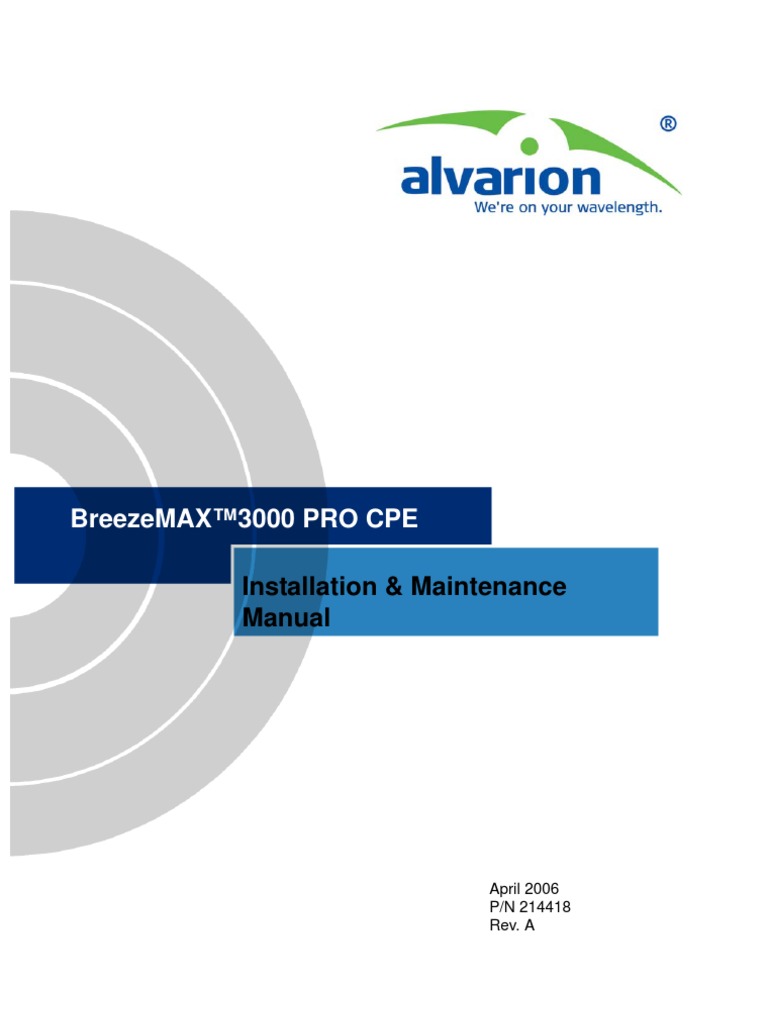 BreezeMAX 3000 PRO CPE Manual | PDF