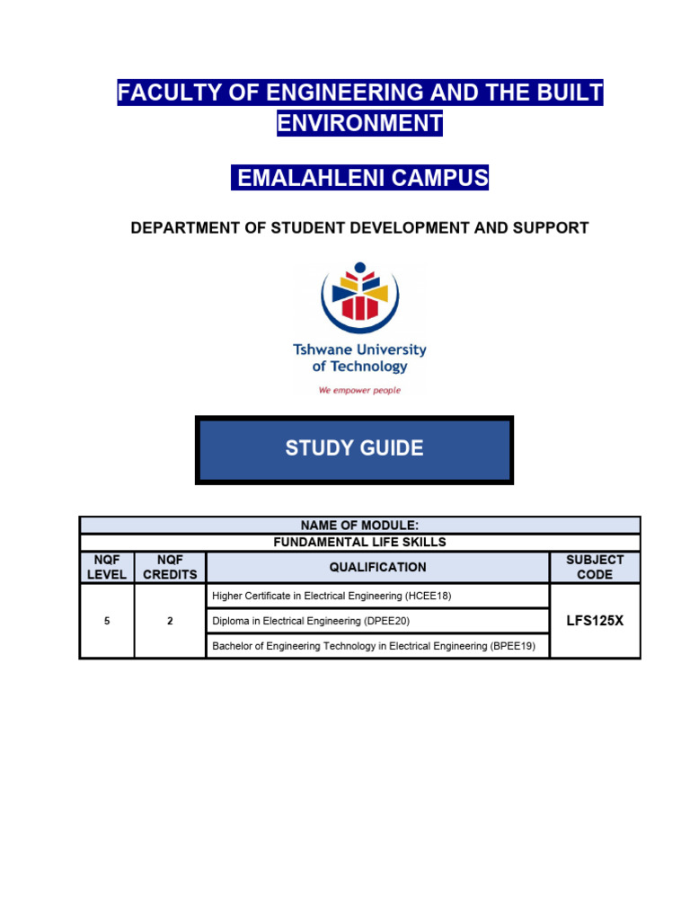 EMalahleni Engineering Study Guide First Semester 2025 ND | PDF ...
