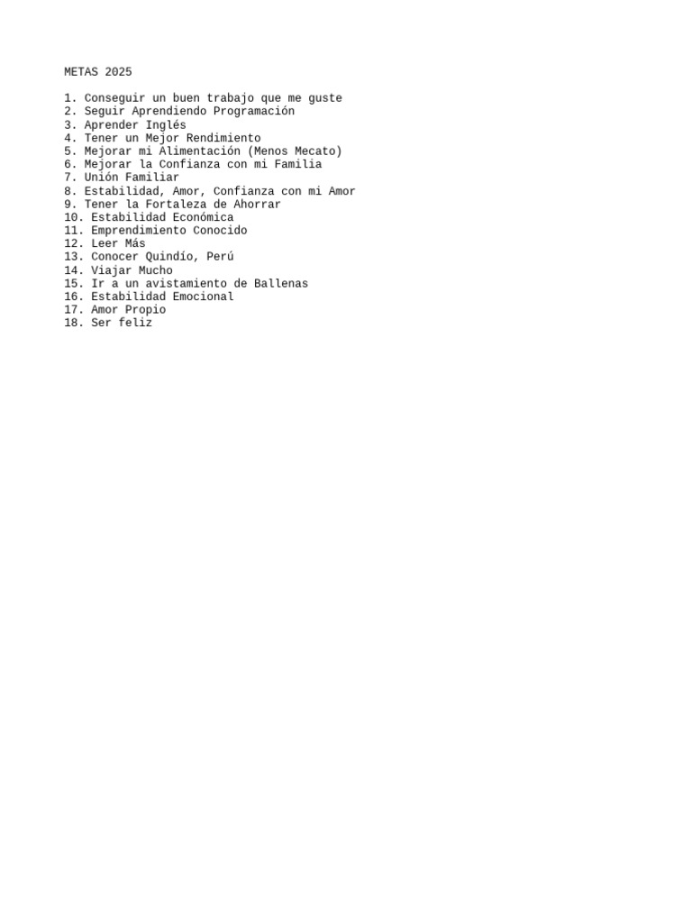 Metas 2025 | PDF