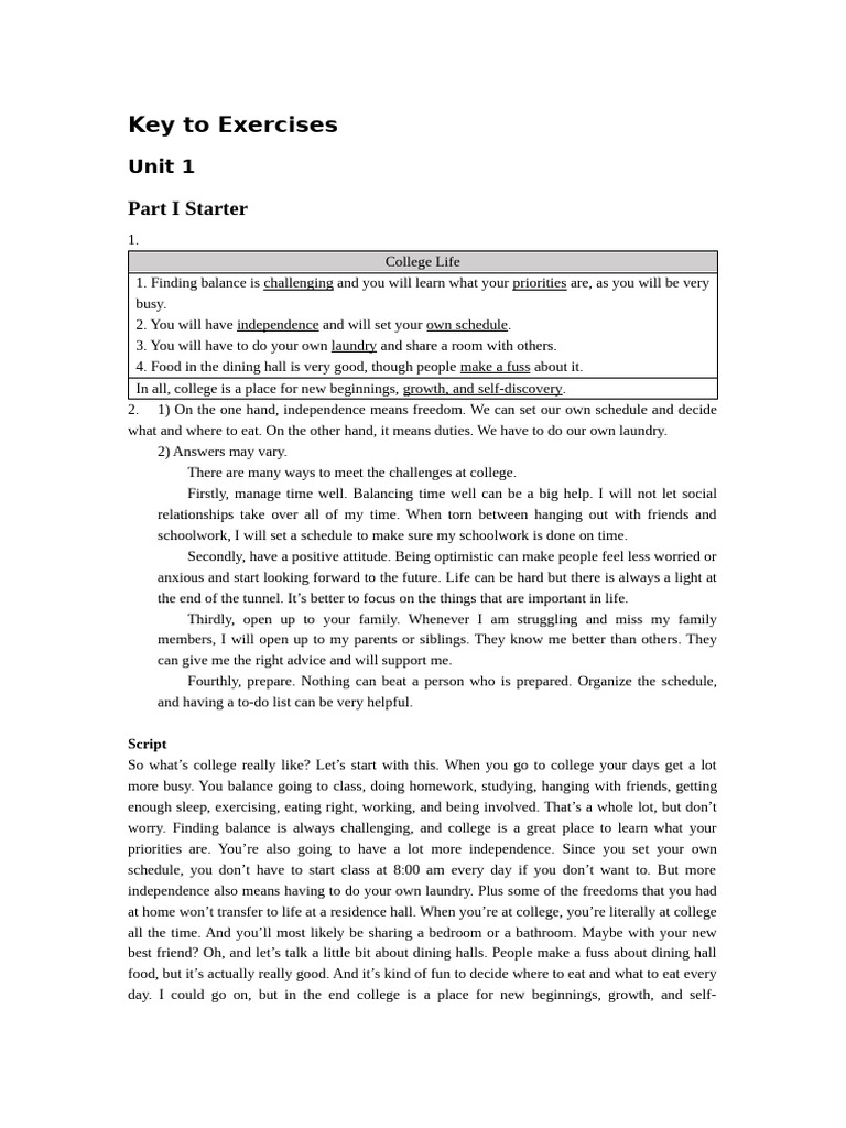 7.Key to Exercises | PDF