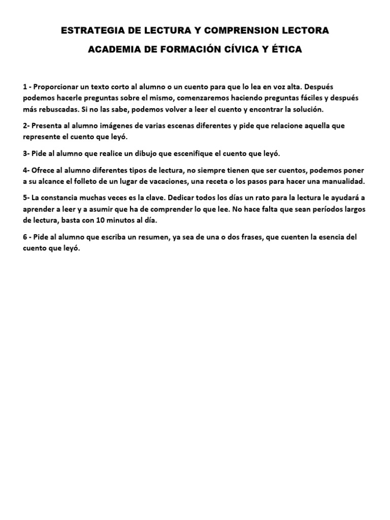 Estrategias de Comprensión Lectora | PDF