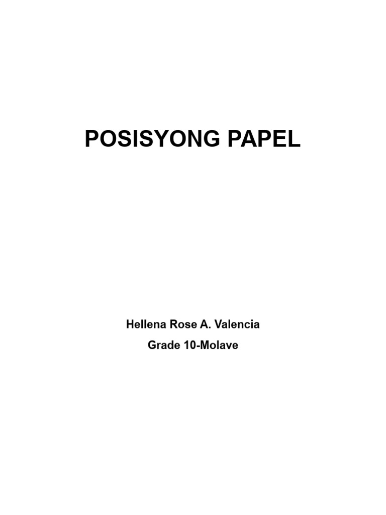 Position Paper 1 | PDF
