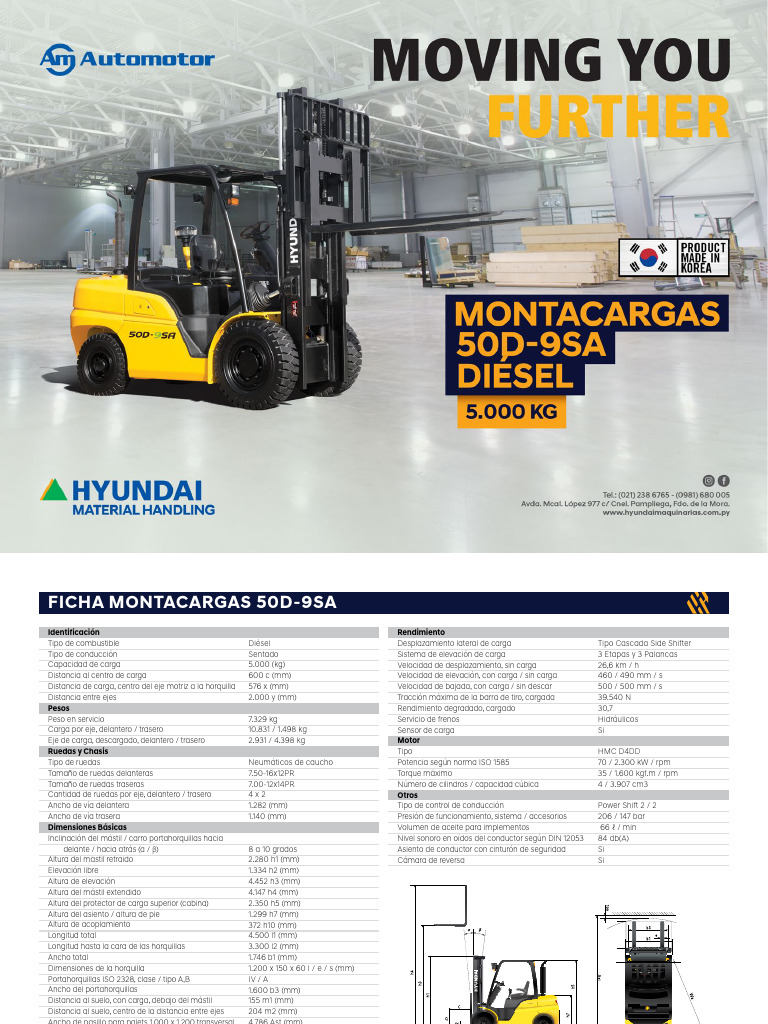 Especificaciones Montacargas 50D-9SA | PDF | Eje | Vehículos