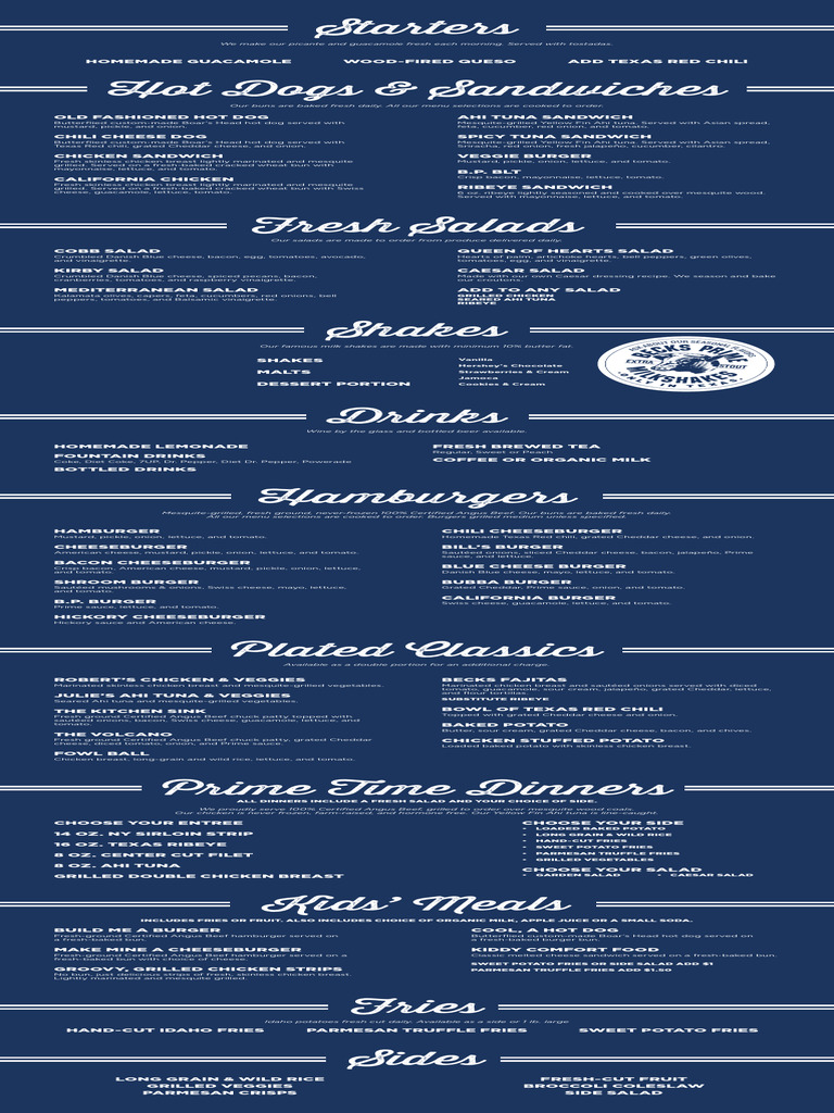 menu | PDF | Hamburgers | Salad