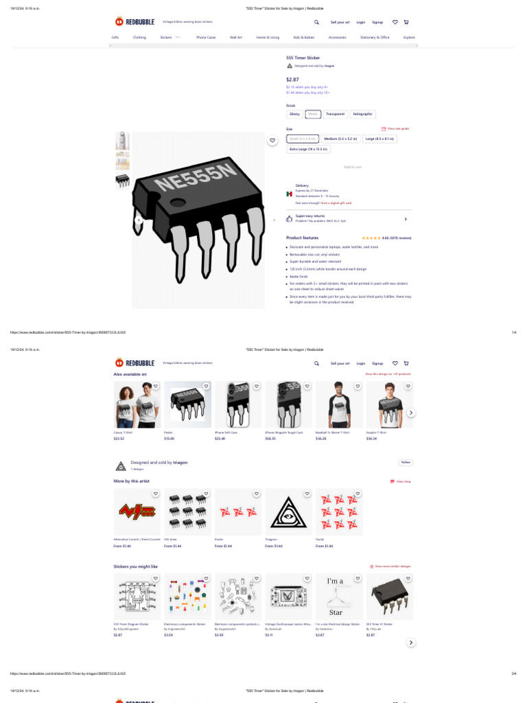 555 Timer Sticker for Electronics Lovers | PDF