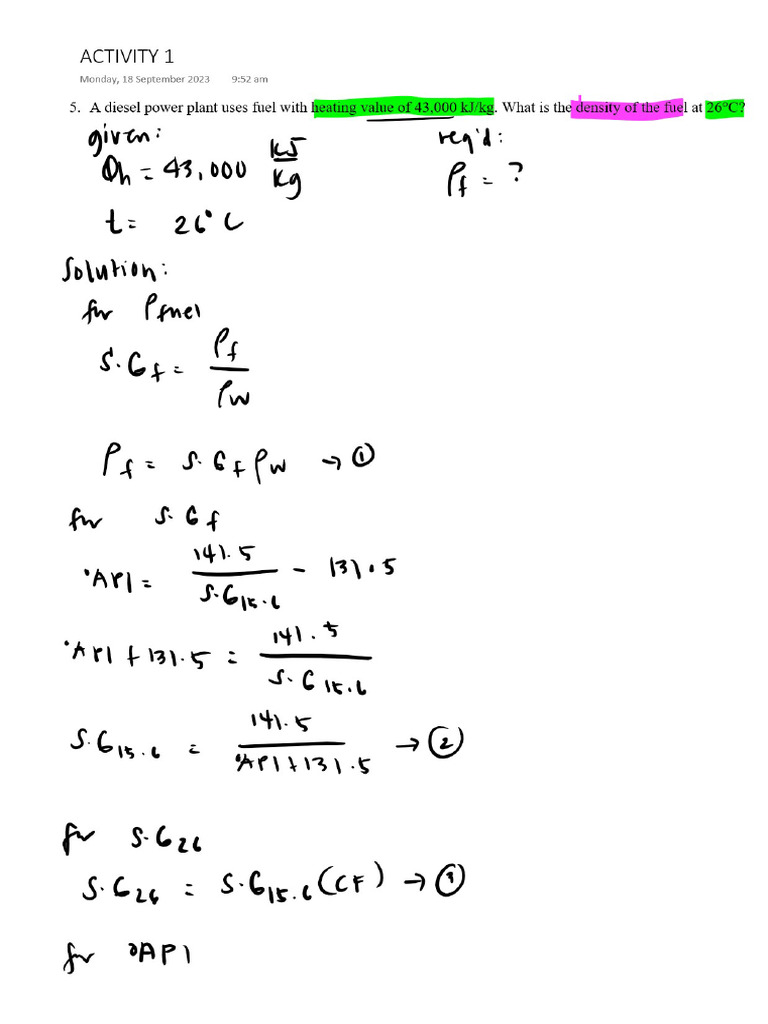 Activity Fuels and Combustion 5 | PDF
