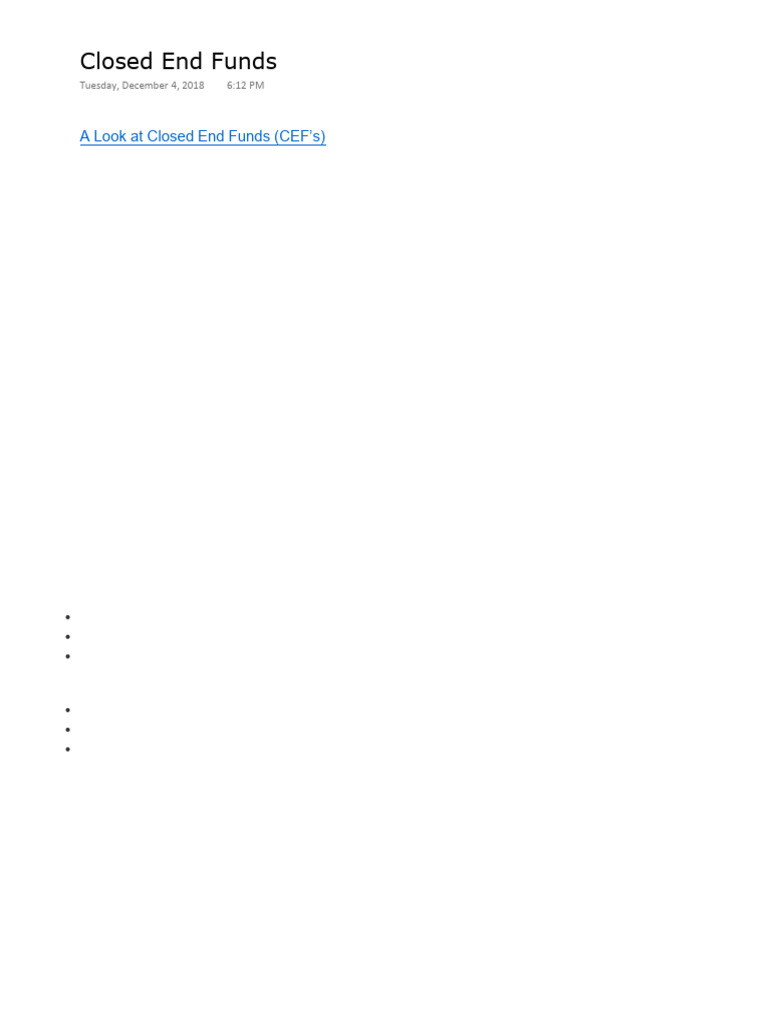 Closed-End Fund Strategy Overview | PDF | Investment Fund | Closed End Fund
