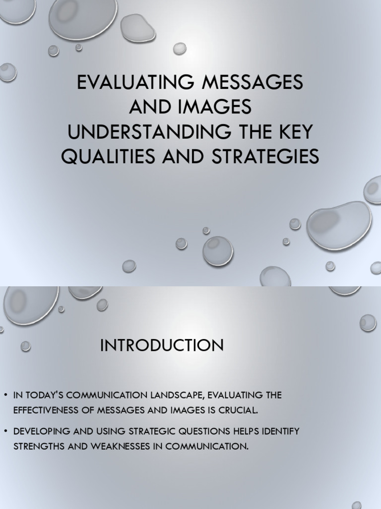 Evaluating Messages and Images Updated Presentation | PDF