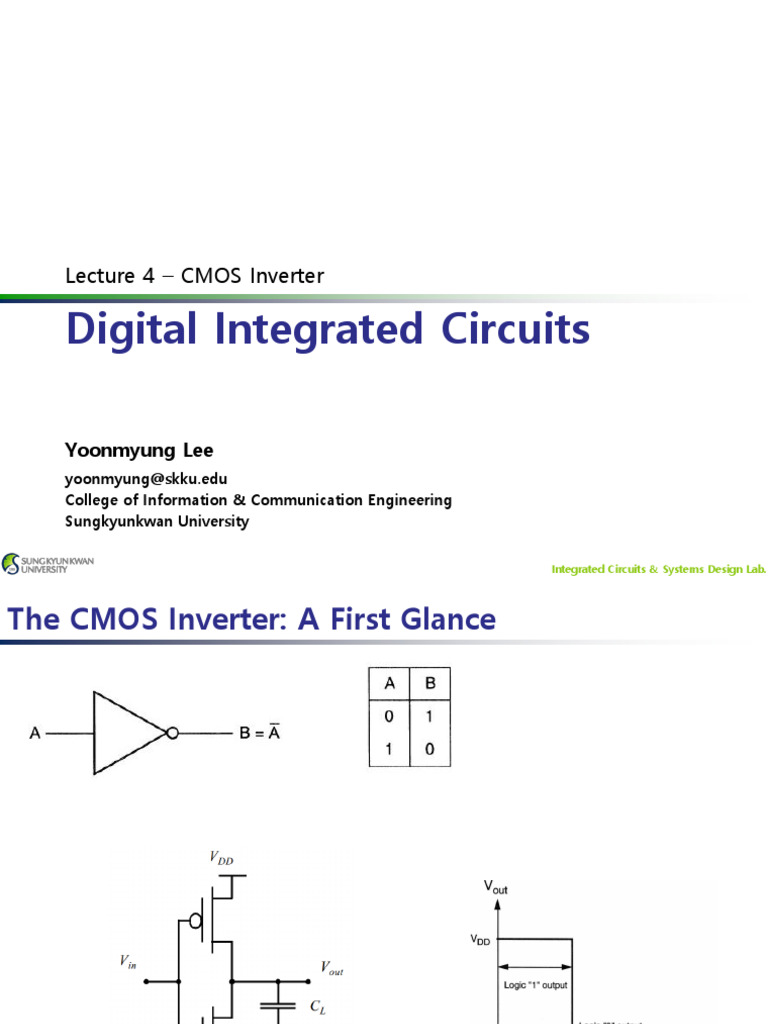 Digital Integrated Circuit 04 CMOS Inverter | PDF | Cmos | Mosfet