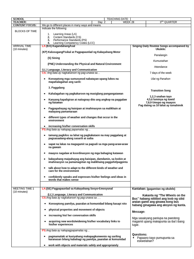 Lesson Plan For Classroom Observation | PDF