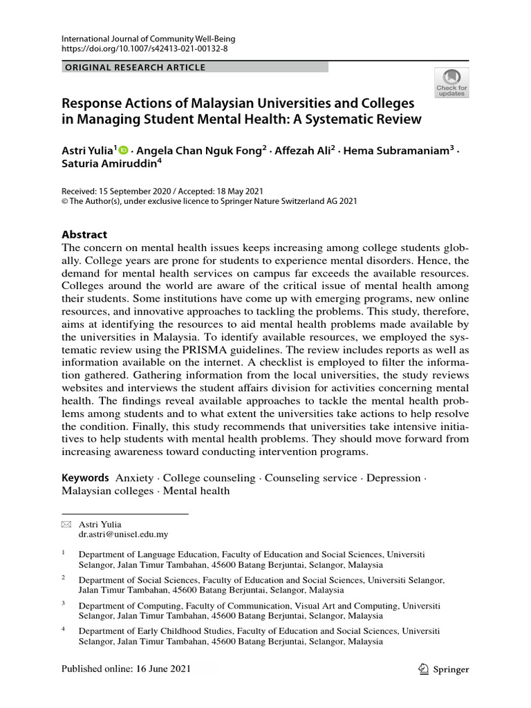 Yulia 2021 | PDF | Mental Health | Major Depressive Disorder