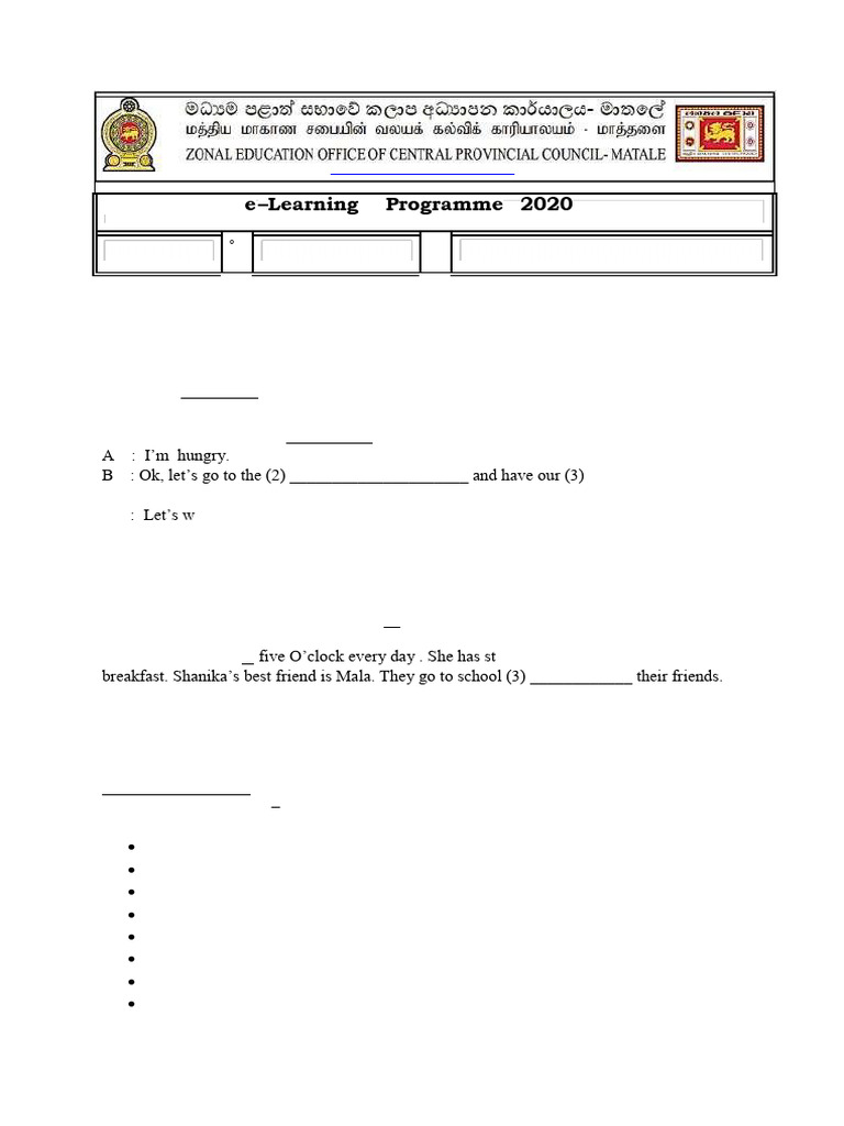FullStack - Grade 10 - English - E-Learning Programme 2020-1 | PDF | Sri Lanka
