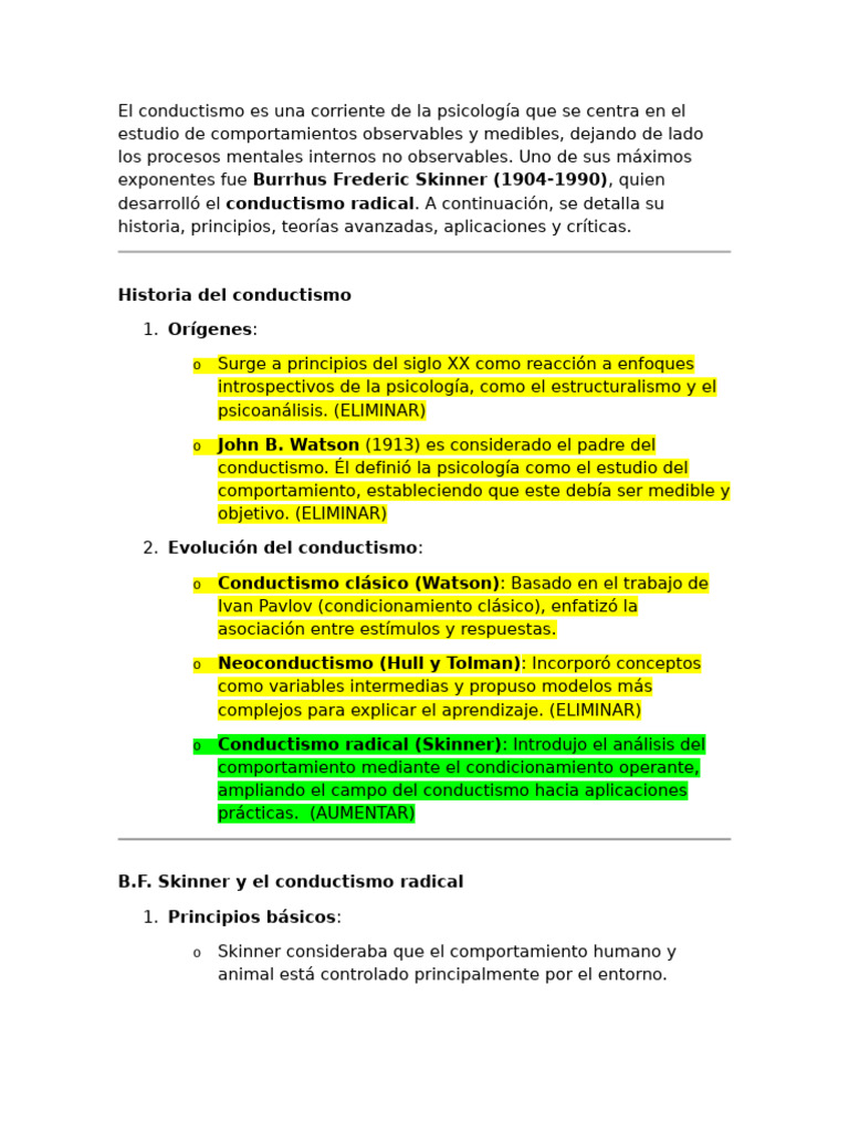 El Conductismo Es Una Corriente de La Psicología Que Se Centra en El ...