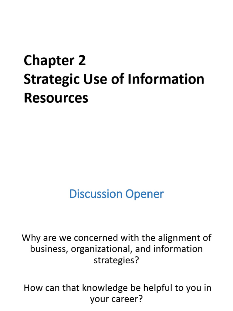 Strategic Use of Information Resources | PDF | Business Economics ...