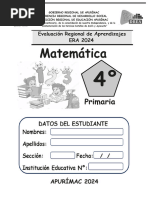 4. EVAL. SALIDA 4° MATEMATICA PRIMARIA 2025 | PDF