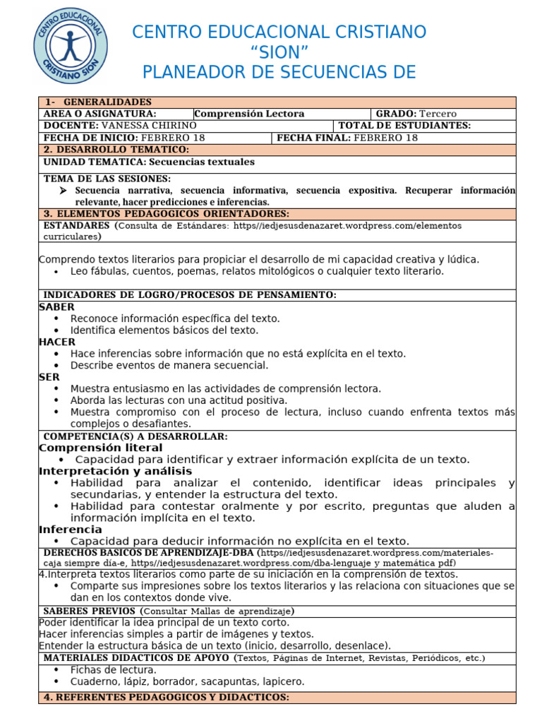 Sem2. Febrero 17 A 21 Comprensión Lectora 3° | PDF | Comprensión ...