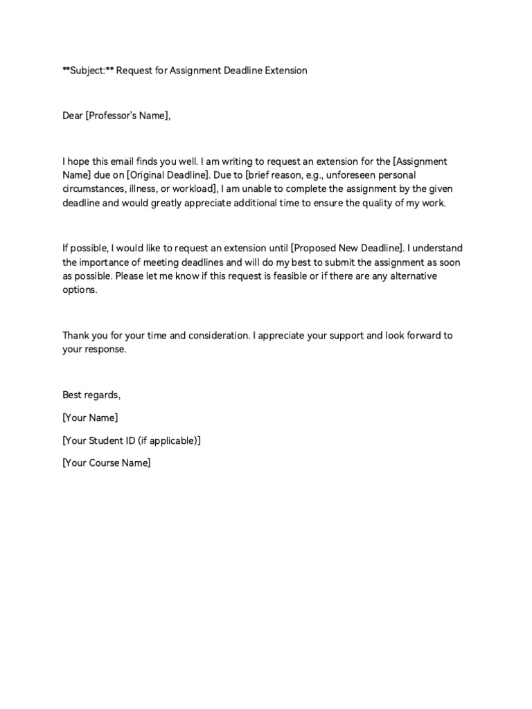 Email Template for Deadline Extension | PDF