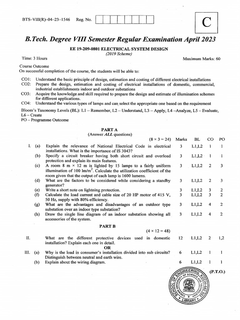 Electrical System Design 2023 April (2019 Ad.) | PDF