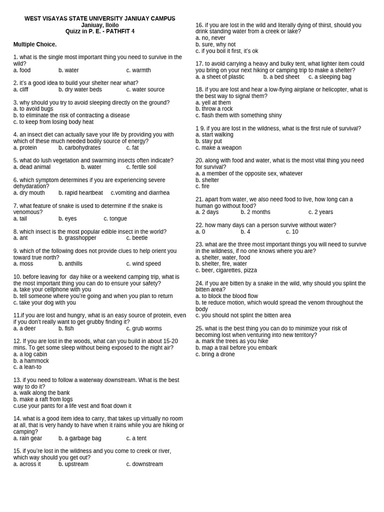 Pathfit 4 Summative Exam | PDF