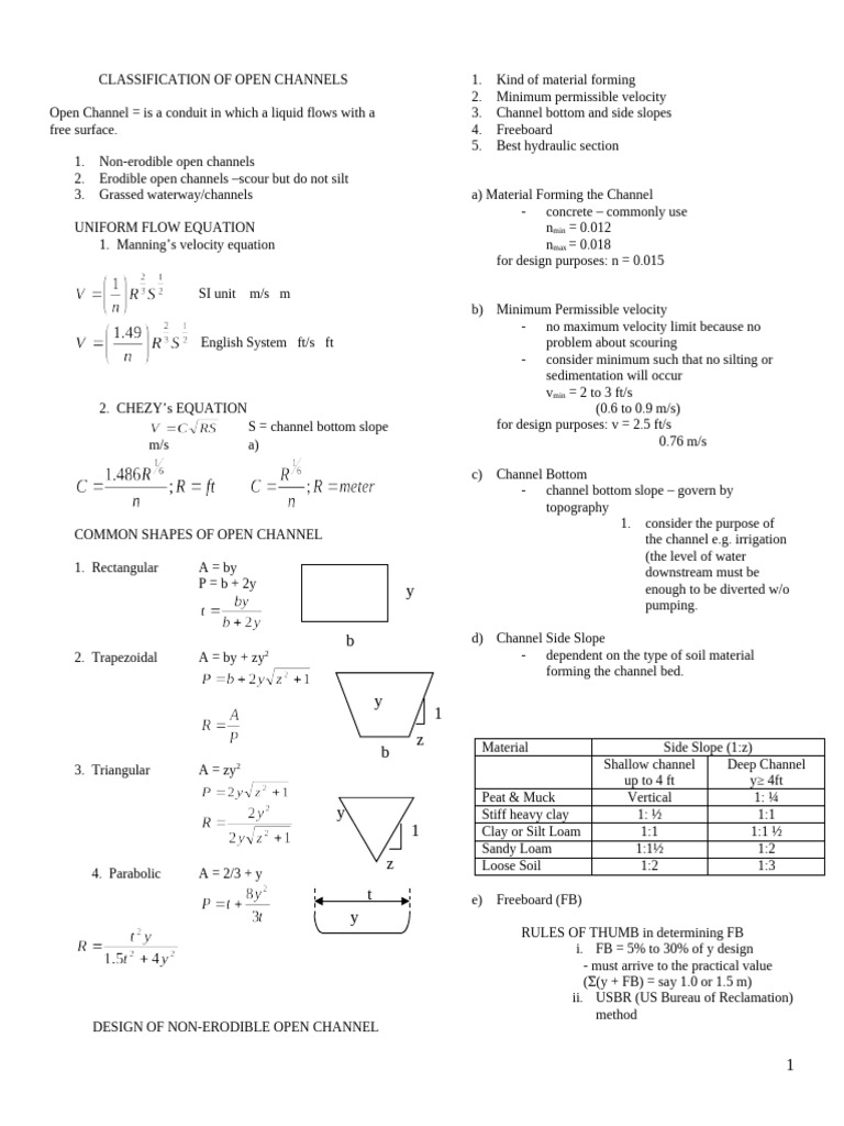 Open Channel Design Guide | PDF | Hydrology | Chemical Engineering
