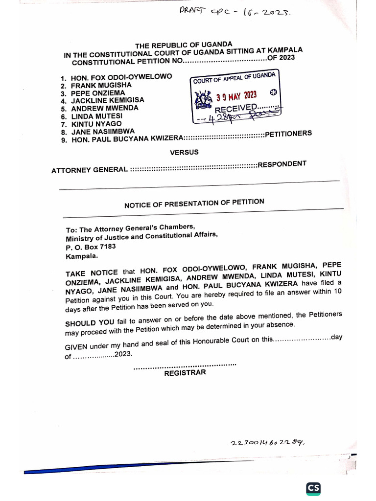 Hon Fox Odoi & Ors V AG | PDF