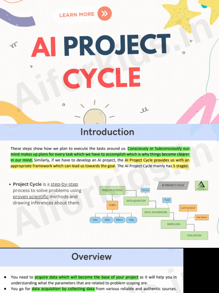 AI Project Cycle Lecure PPT | PDF