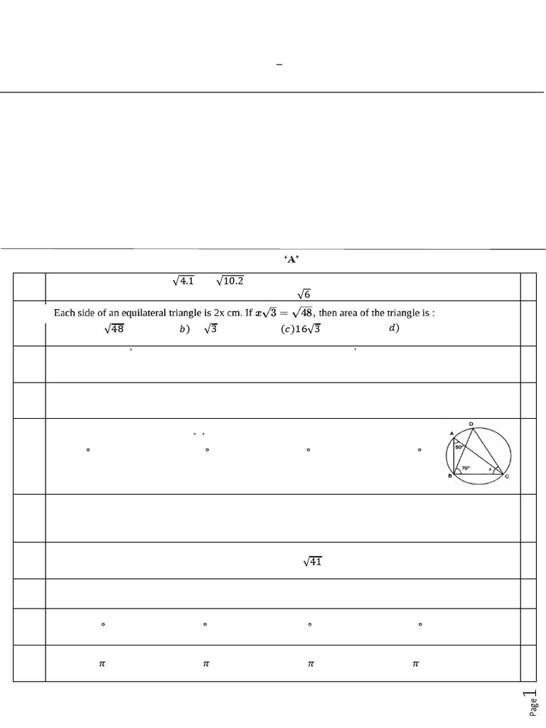 Class IX Annual Exam Maths QP Feb 2024 | PDF | Circle | Axiom